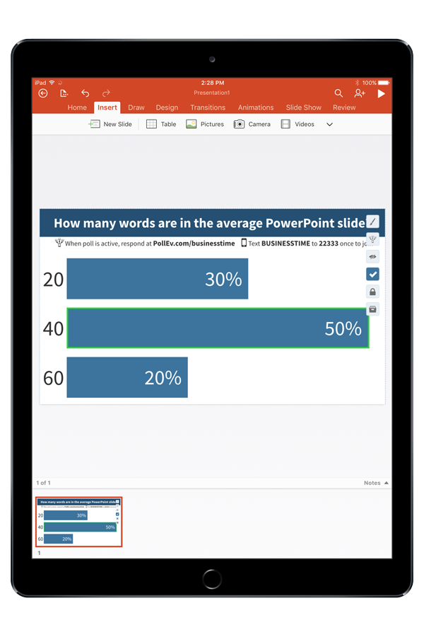Live audience engagement comes standard in PowerPoint for iPad
