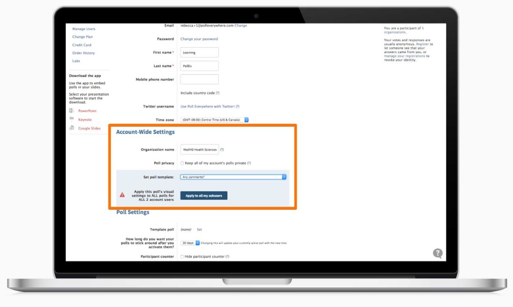 New Features: Grading in creation, Ranking Polls, Account Templates ...