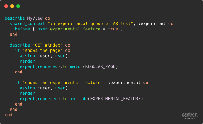 Shared Contexts with RSpec